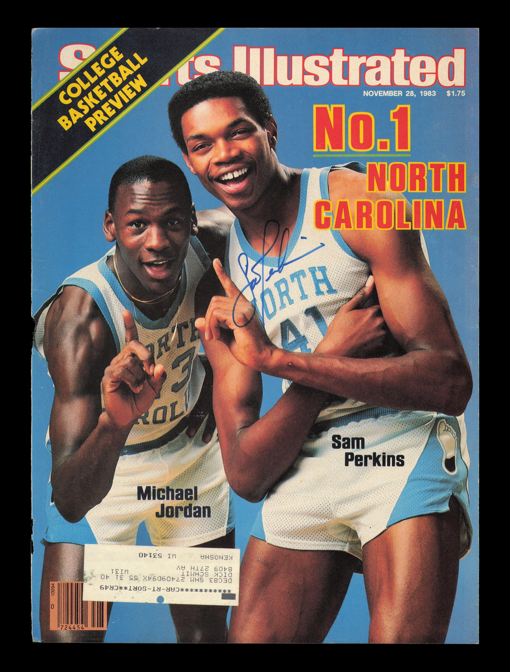 Sam Perkins Autographed Sports Illustrated Cover North Carolina SKU ...