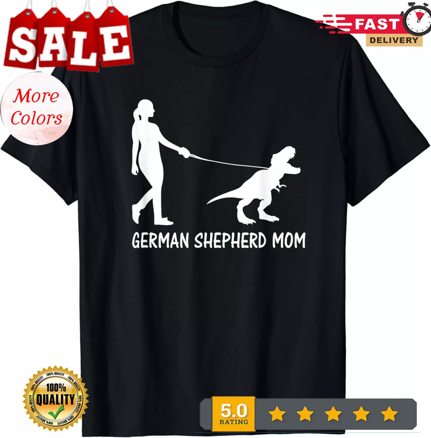 Sam Soft 2025/German Shepherd Mom Dinosaur Gsd Owners Trex Women Mother ...