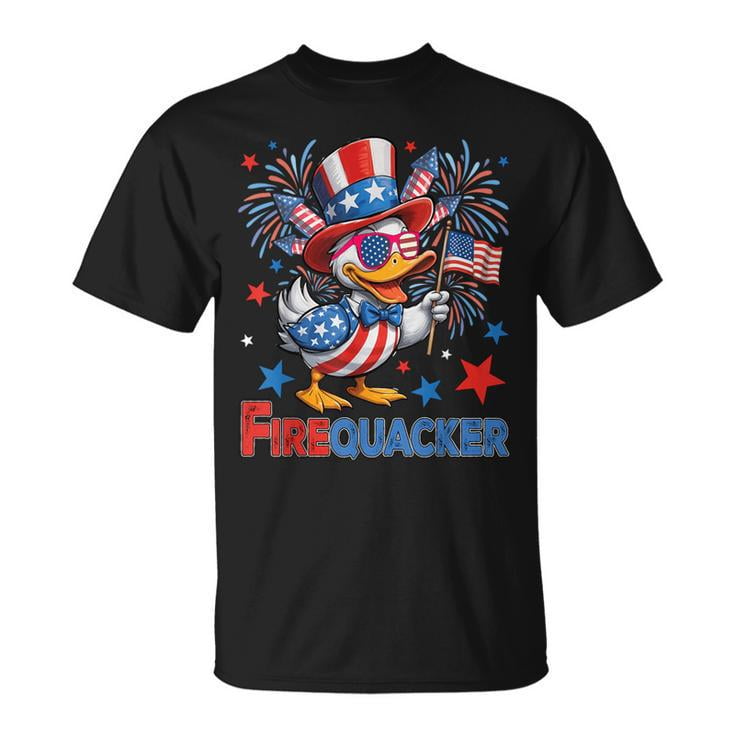 Sam Soft 4Th Of July Duck Firequacker Patriotic Usa Flag T-Shirt ...