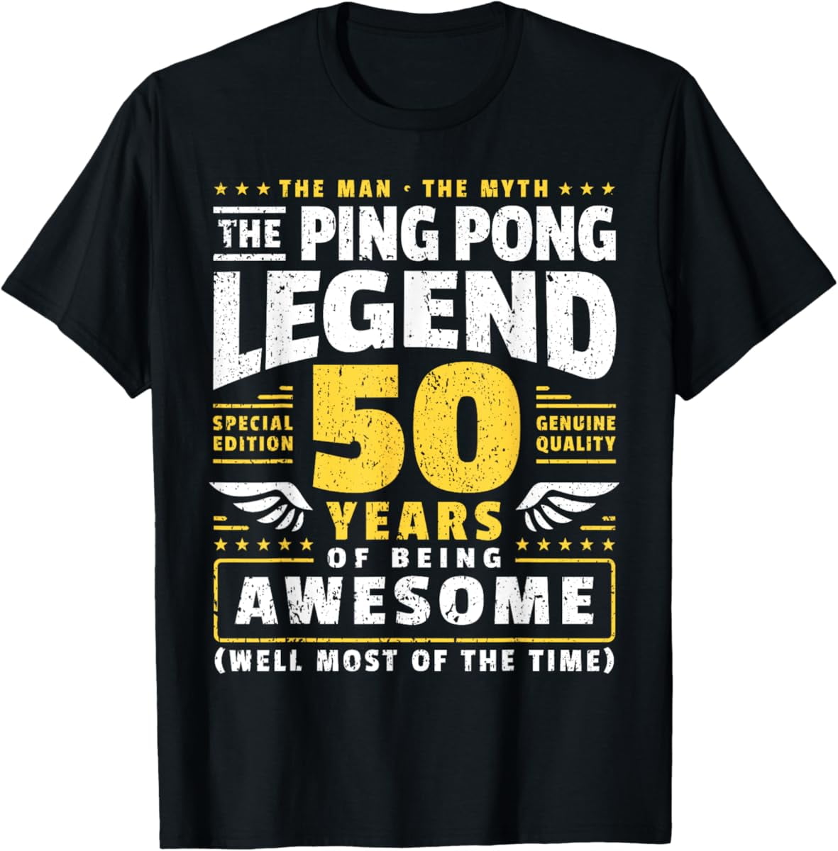 Sam Soft 50Th Birthday Ping Pong Player 50 Years Old Table Tennis T-Shirt Full Size S-5Xl ...