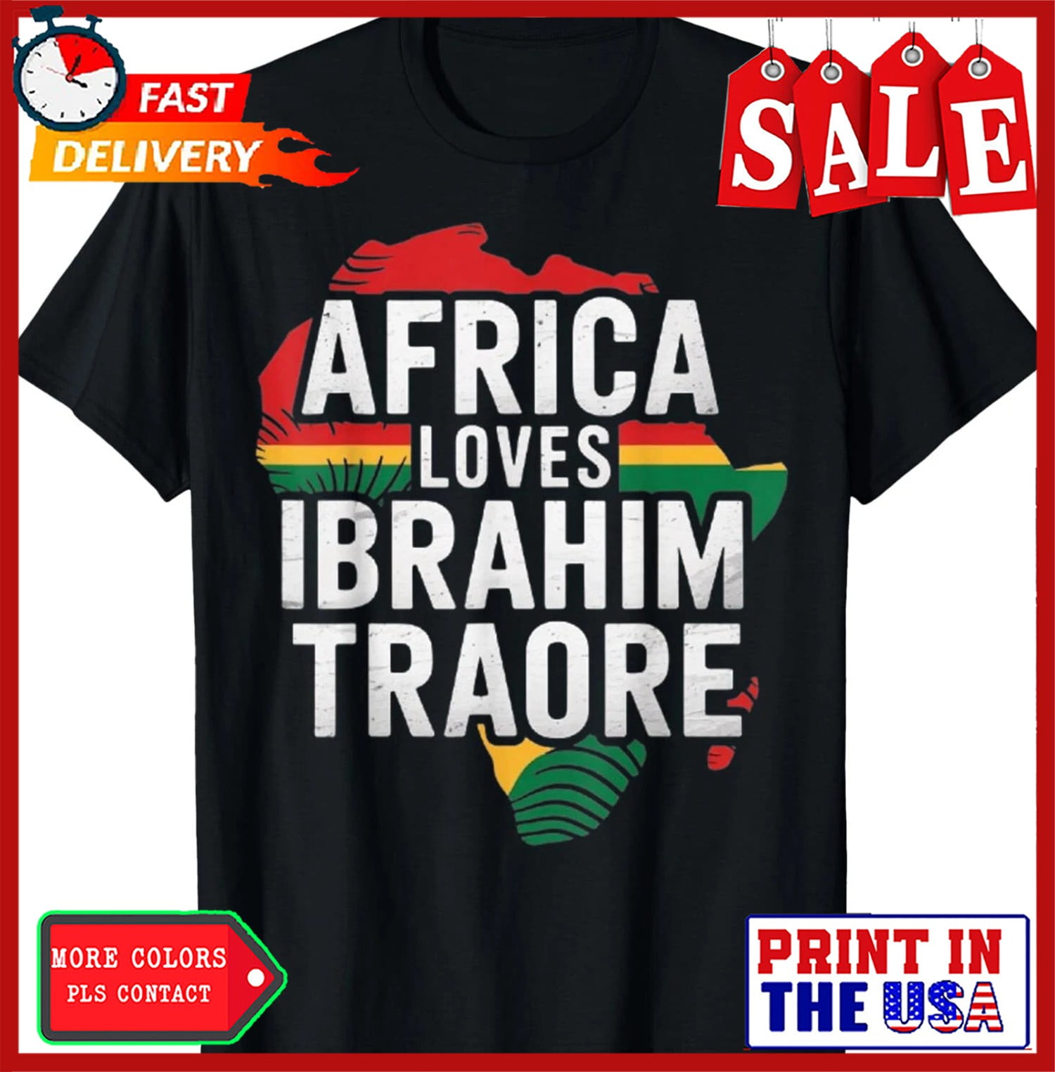 Sam Soft Africa Loves Traore Burkina Faso- Ibrahim Traorï¿½ T-Shirt ...