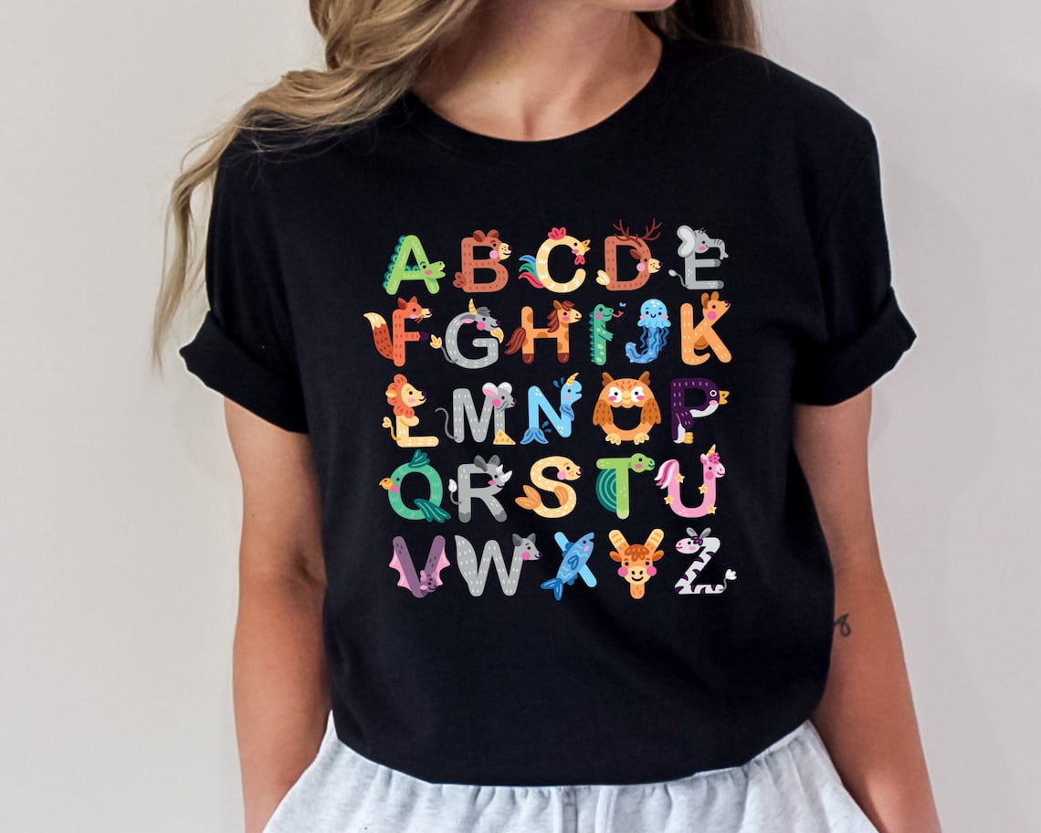 Sam Soft Alphabet Shirt, ABC Shirt, Animals Alphabet T-Shirt ...