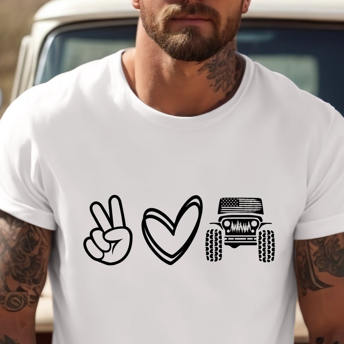 Sam Soft American Offroad Shirt, Love Peace Offroad Shirt, USA Flag ...