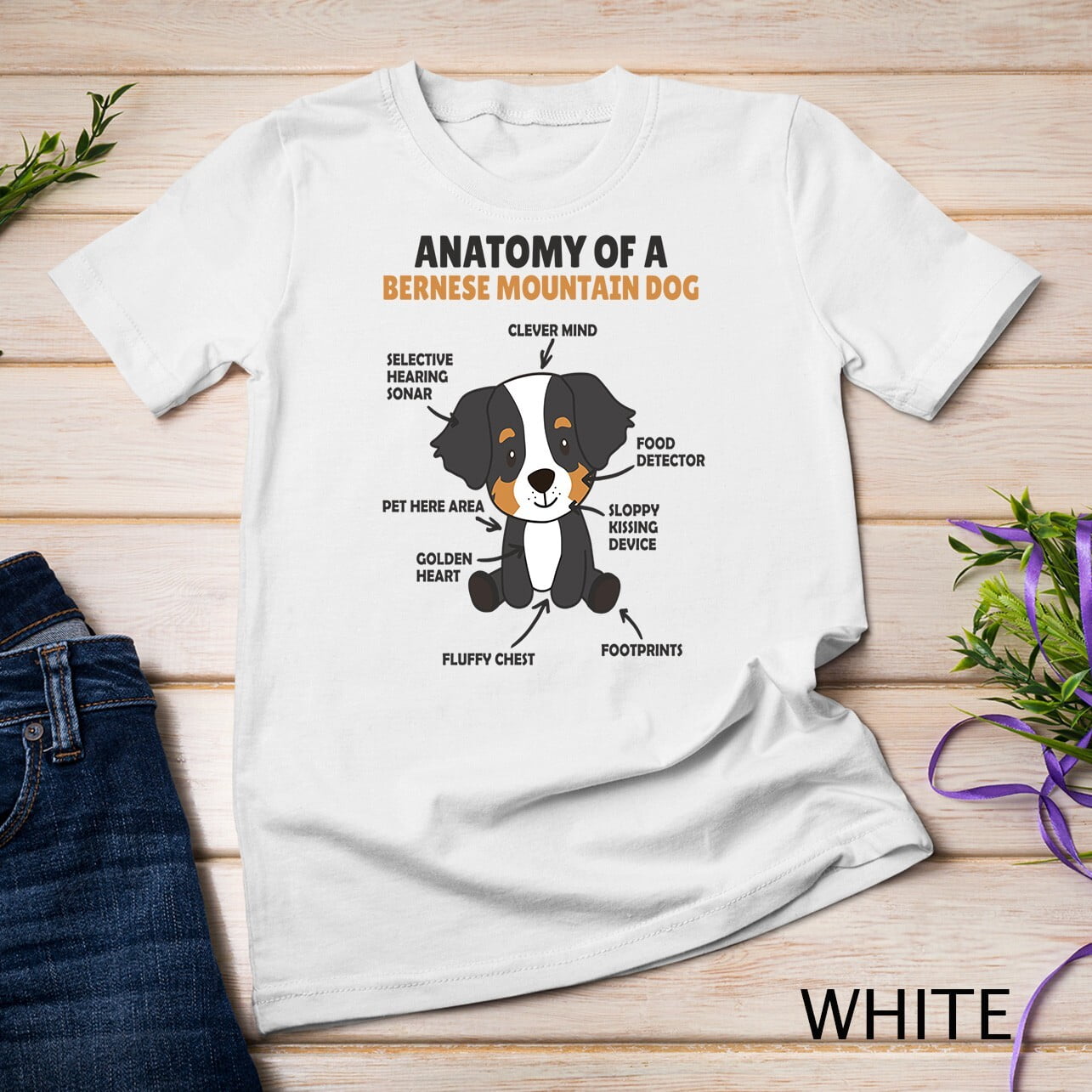 Sam Soft Anatomy Of A Bernese Mountain Dog Cute Dogs Funny Dog Unisex T-Shirt - Walmart.com