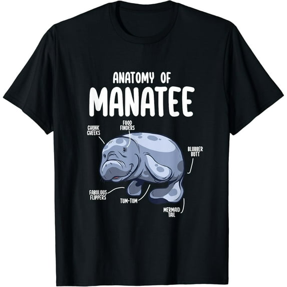 Sam Soft Anatomy of Manatee Funny Sea Animal Chubby Manatee Lovers T ...
