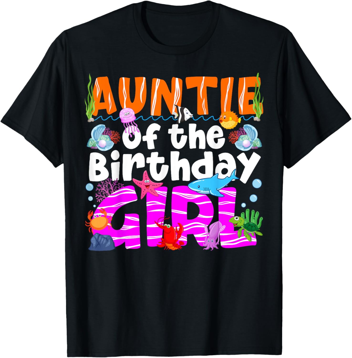 Sam Soft Auntie Under Sea Birthday Party Girl Ocean Sea Animals Theme T ...