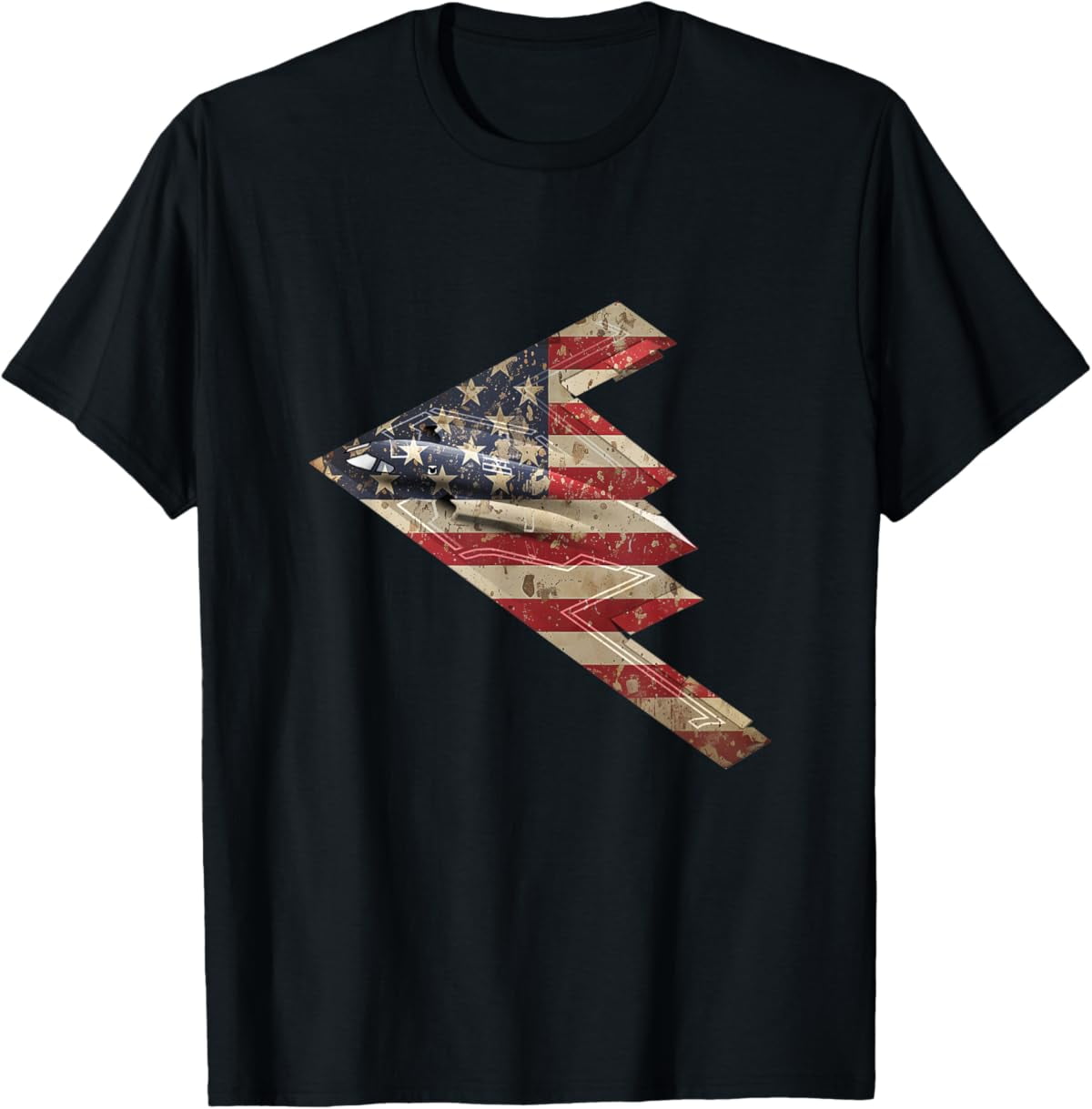 Sam Soft B-2 Bomber Stealth Aircraft Schematic American Flag B2 T-Shirt ...
