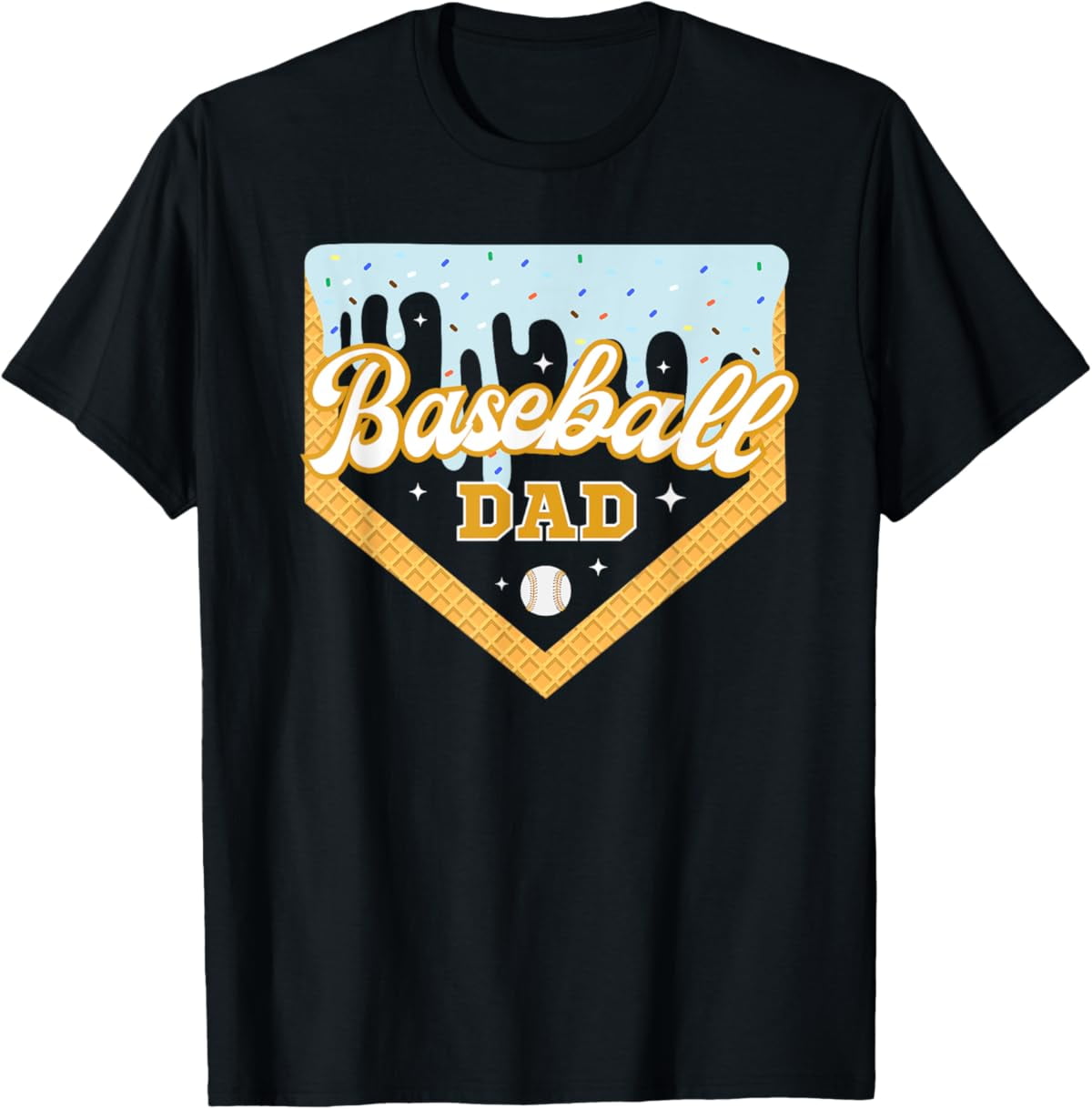Sam Soft Baseball Dad Home Plate Ice Cream Drip Father'S Day Daddy T ...