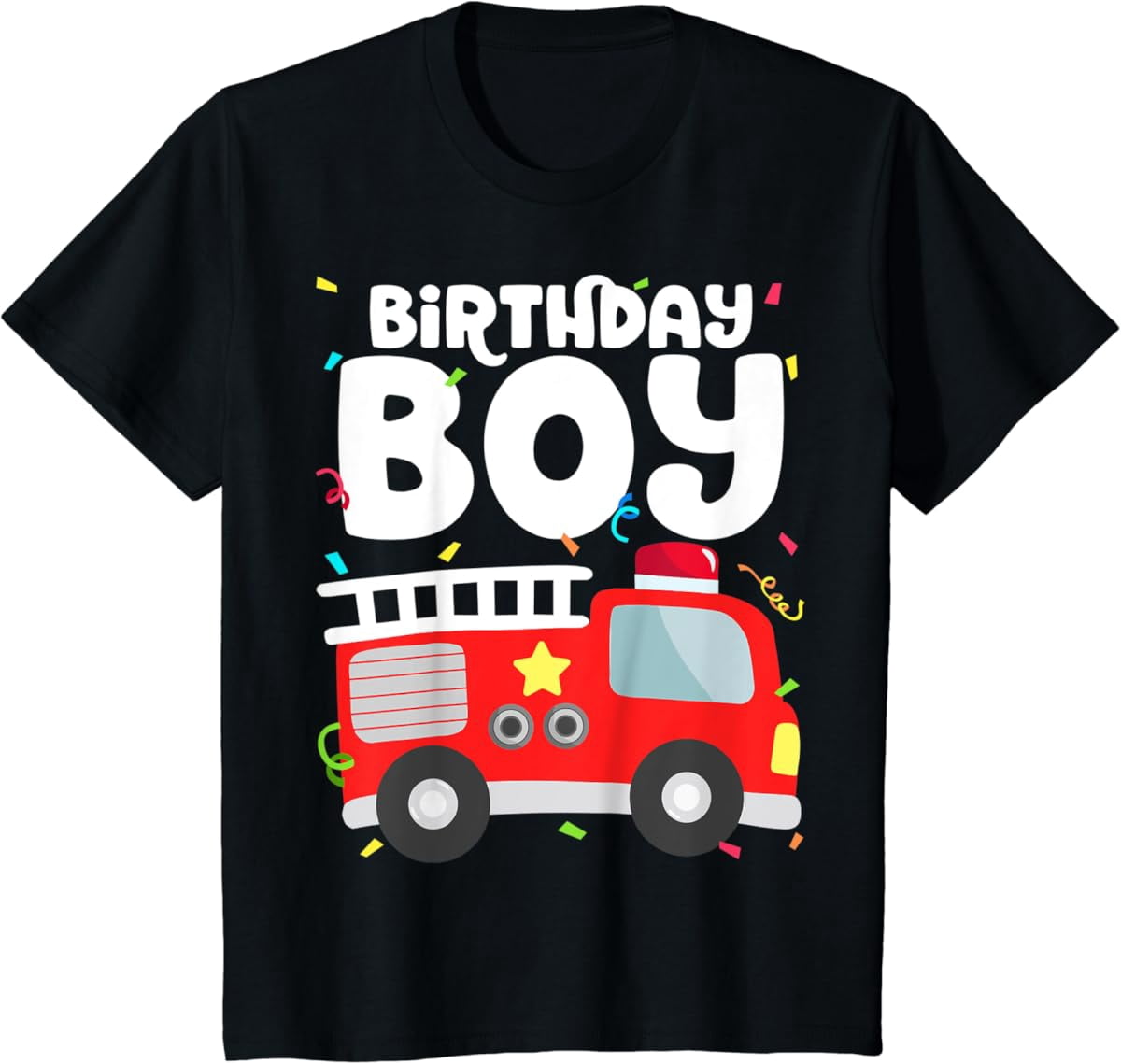 Sam Soft Birthday Boy Fire Truck Firefighter Birthday Crew T-Shirt Full ...