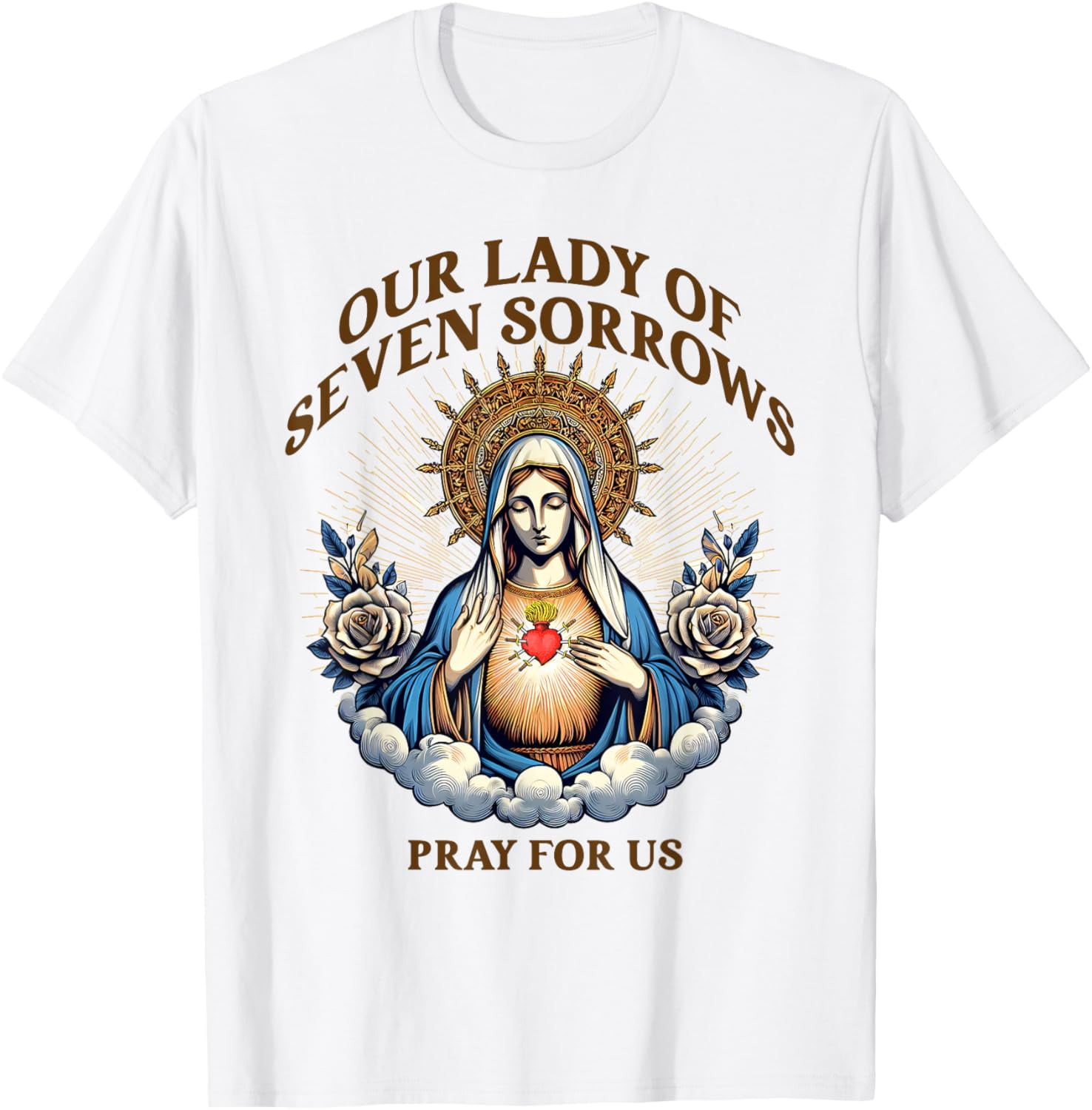 Sam Soft Blessed Virgin Mary Catholic Faith Our Lady Of Seven Sorrows T-Shirt - Walmart.com