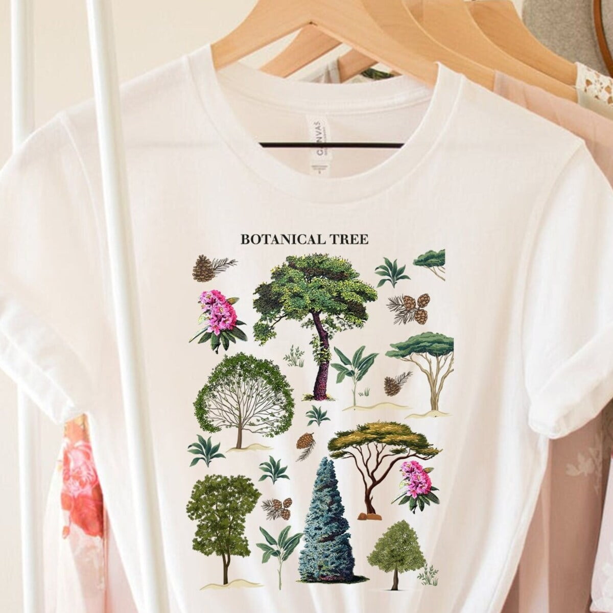 Sam Soft Blooming Trees Botanical Tshirt, Cottagecore Fashion,Tree Nature Plants Lover Gift ...