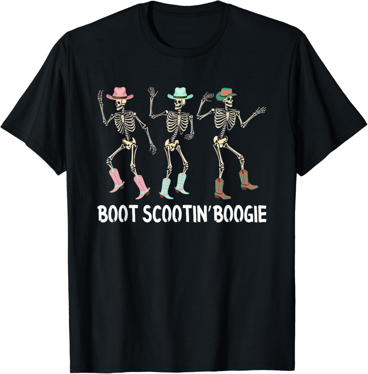 Sam Soft Boot Scootin Boogie Skeletons Dancing Western T-Shirt ...