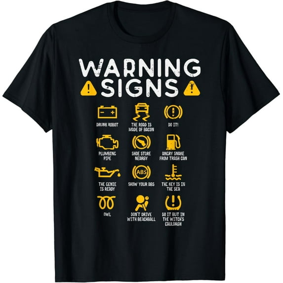 Sam Soft Car Warning Signs Auto Technician Mechanic Garage Men T-Shirt ...