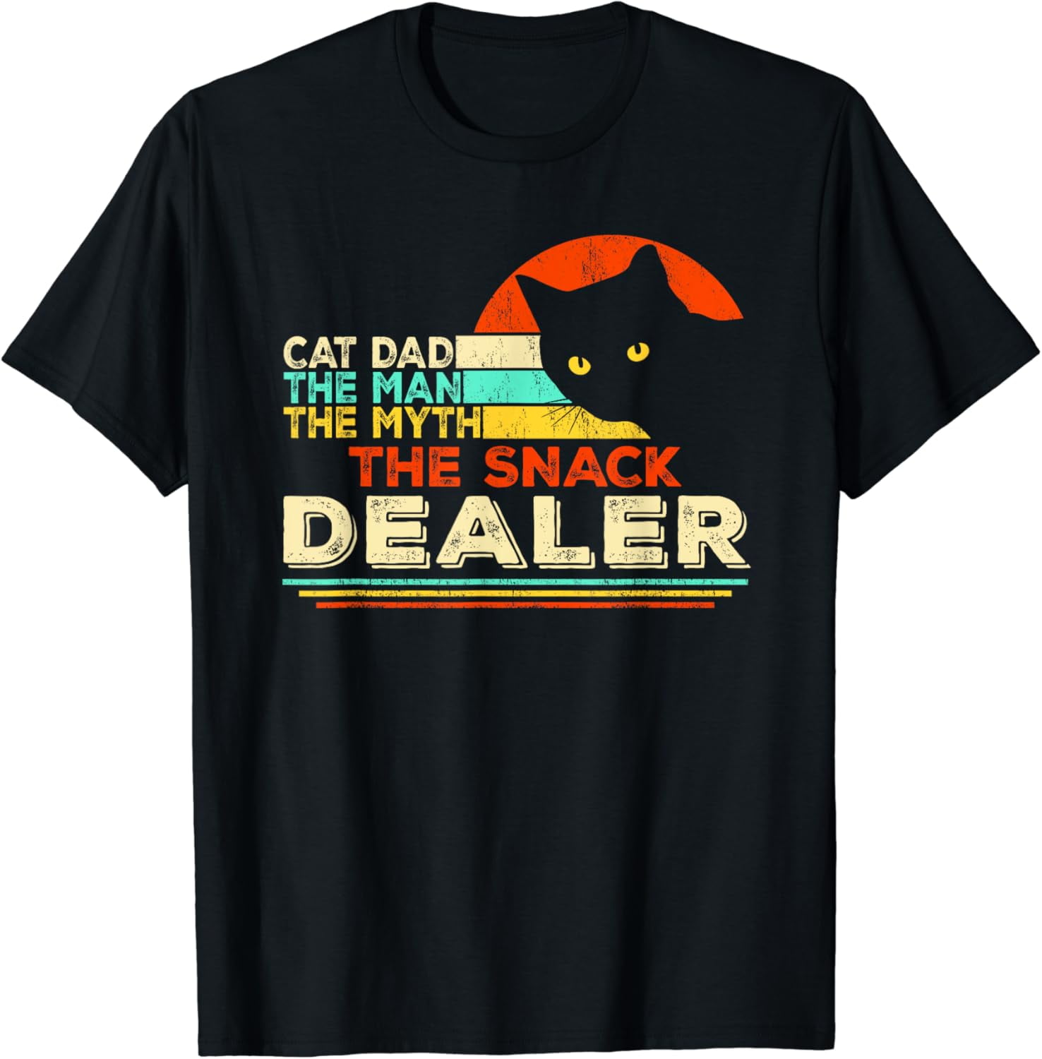 Sam Soft Cat Dad The Man The Myth The Snack Dealer Retro Black Cat T-Shirt - Walmart.com