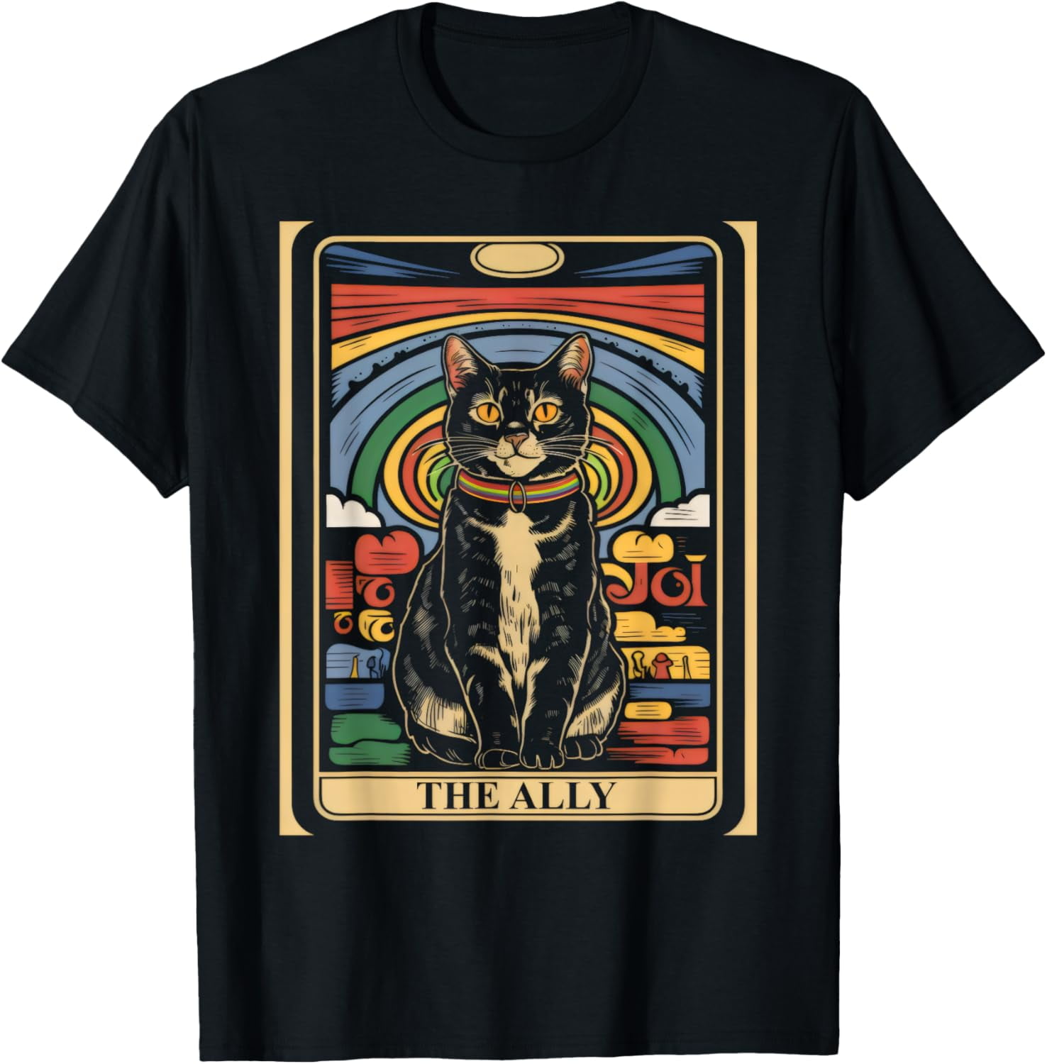 Sam Soft Cat The Ally Tarot Card T-Shirt Rainbow Ally Tarot Card - Walmart.com