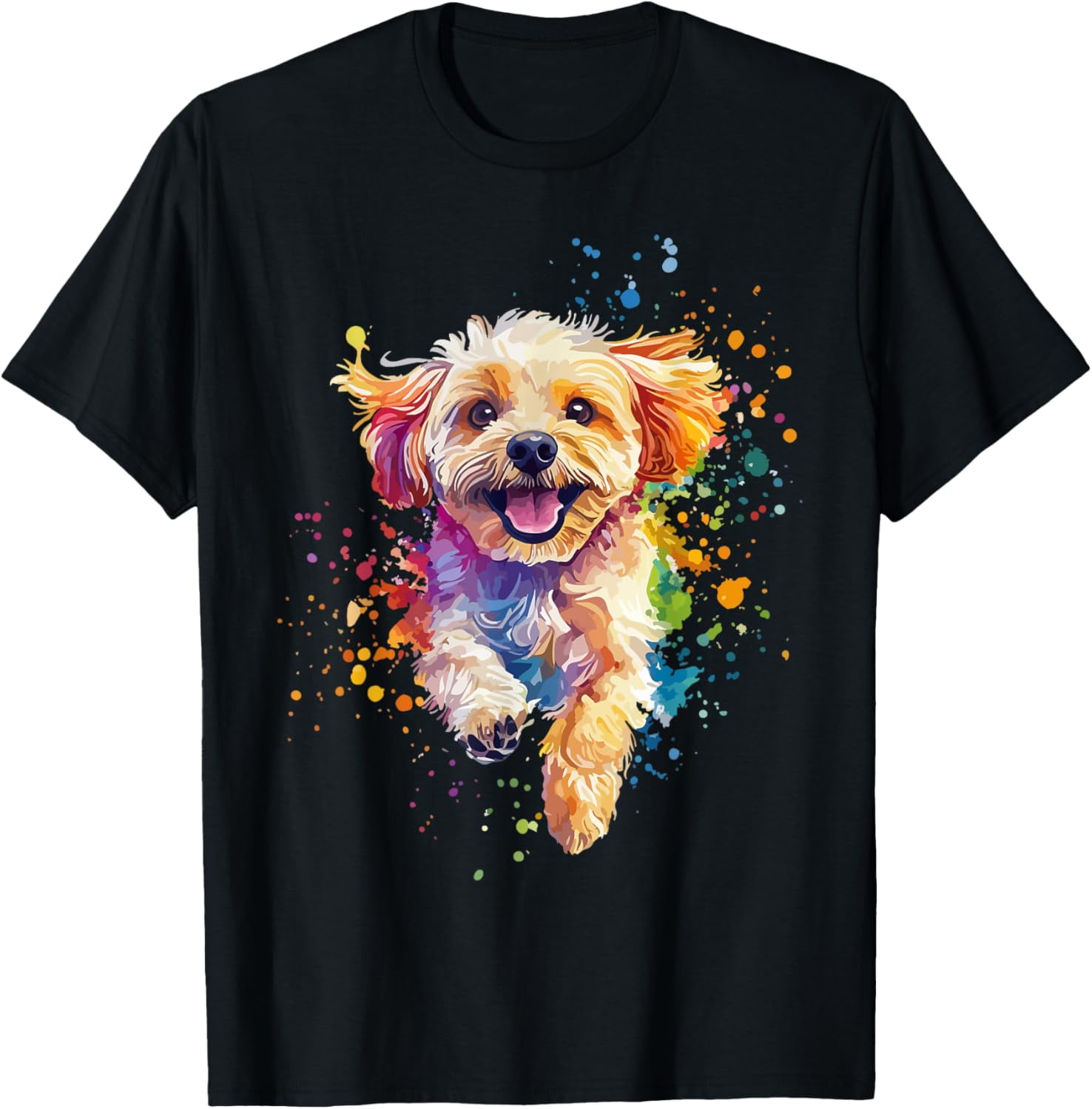 Sam Soft Cavapoo Lover Colorful Splash Art Cavapoo T-Shirt - Walmart.com