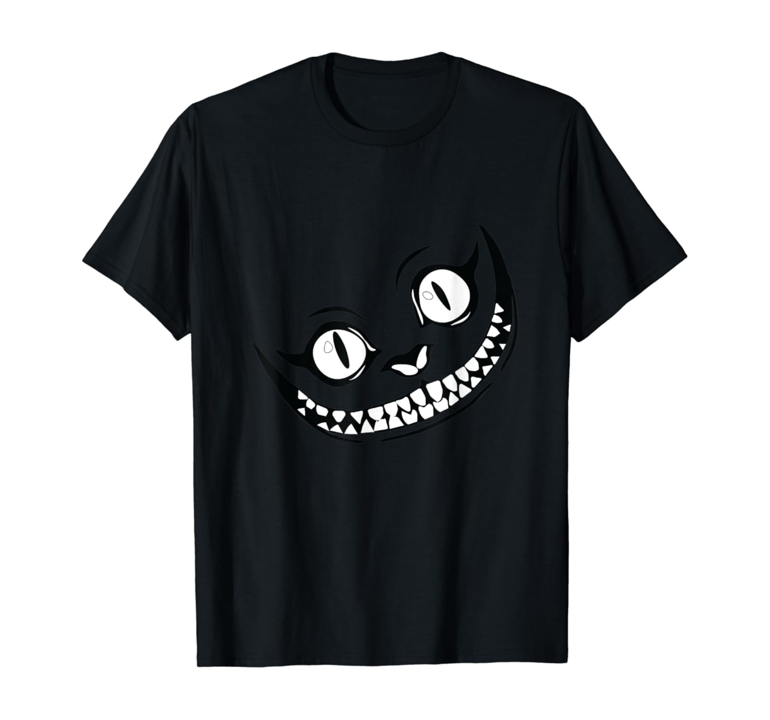 Sam Soft Cheshire Cat Grinning in Black and White T-Shirt - Walmart.com