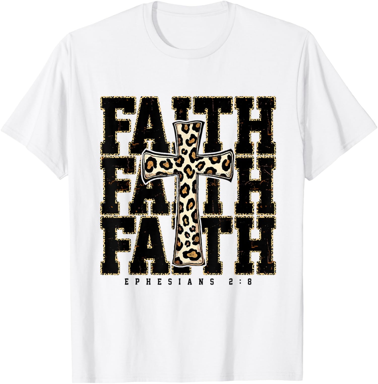 Sam Soft Christ Faith Cross Panther Bible Verse Religious Graphic T ...