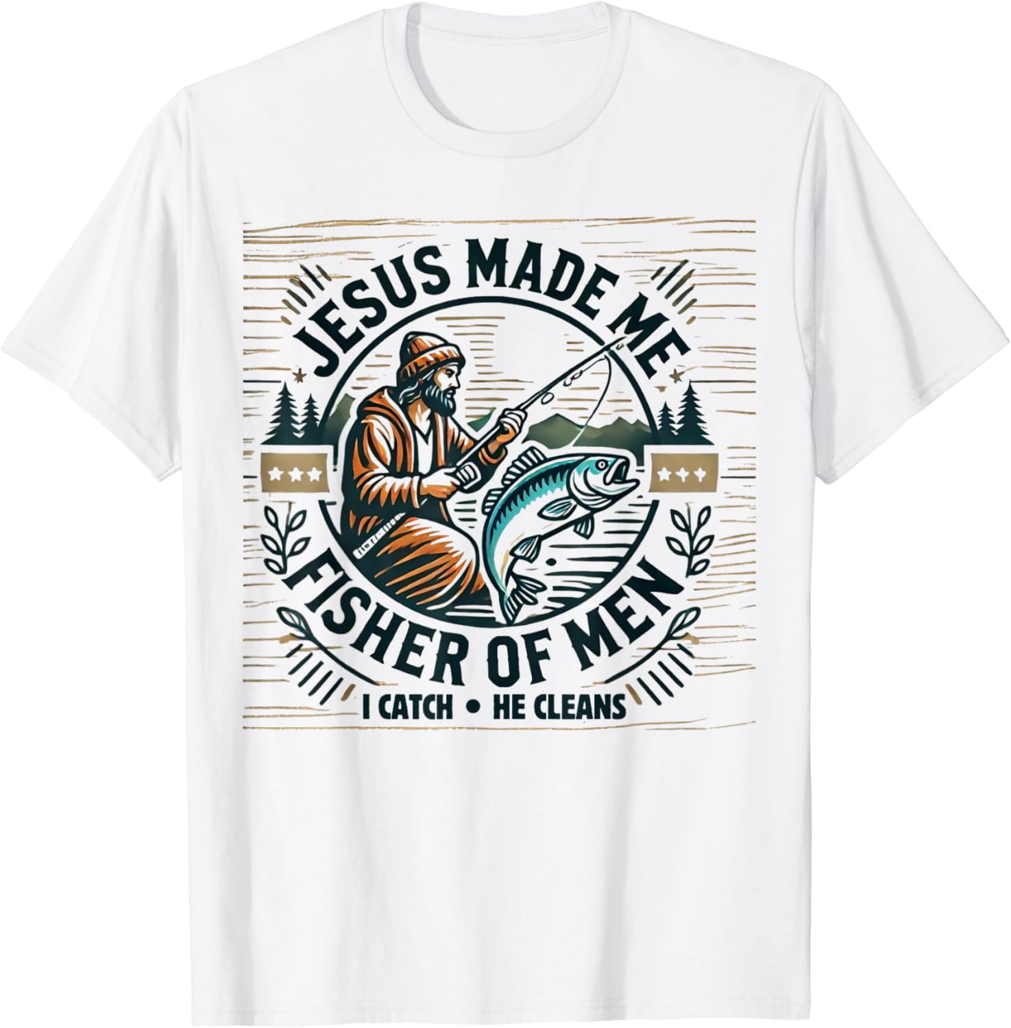 Sam Soft Christ Made Me A Fisher Of Man Bible Verse Religious Fishing T ...