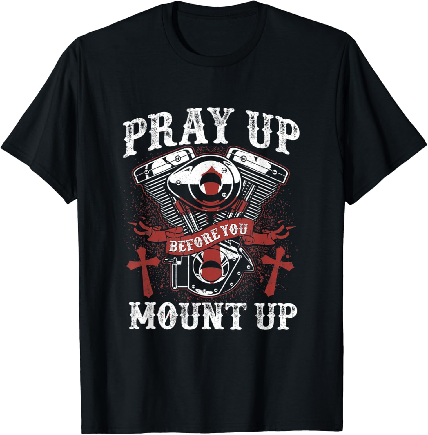 Sam Soft Christian Biker Pray Up Before You Mount Up Faith T-Shirt - Walmart.com