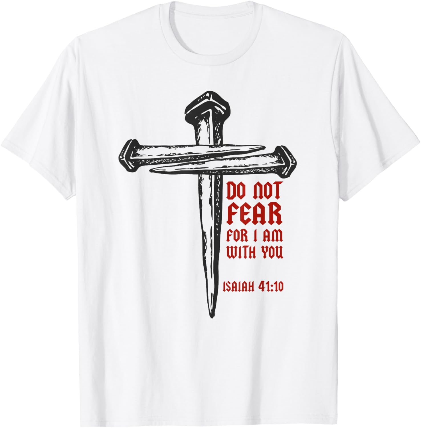 Sam Soft Christian Cross Nails Christ Faith Isaiah 41:10 Bible Verse T ...