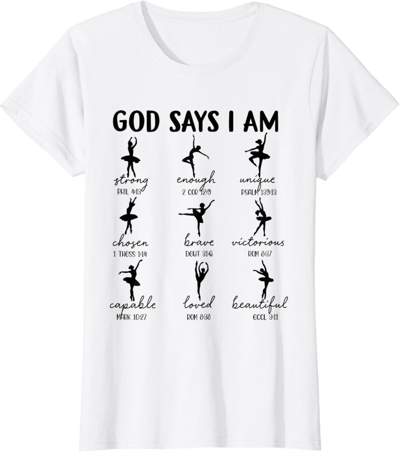 Sam Soft Christian God Says I Am Ballet Dancer Religious Bible Verse T ...