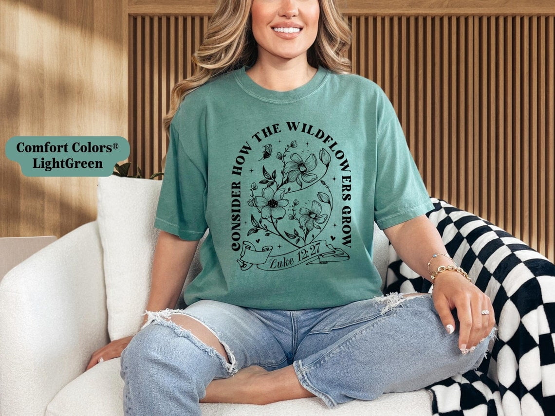 Sam Soft Christian Shirt - Bible Verse Tee - Wildflower Graphic Shirt ...