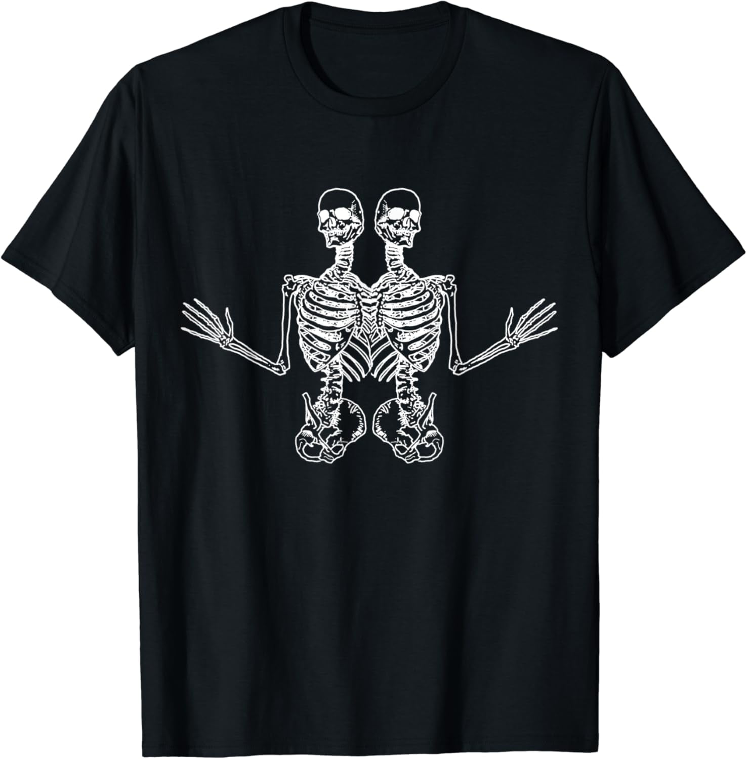 Sam Soft Conjoined Skeletons Siamese Skater Goth Cool Punk Fun T-Shirt ...