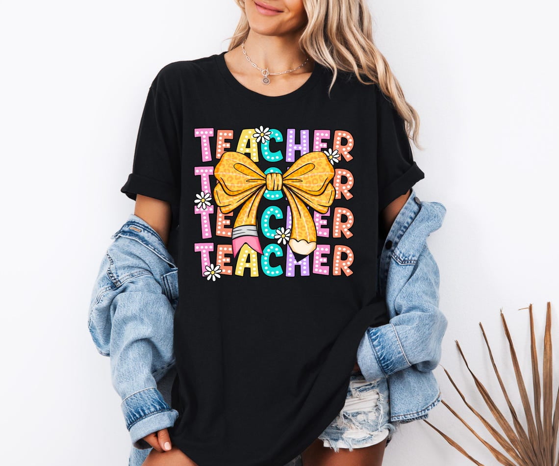Sam Soft Coquette Teacher T-shirt, Back to School Shirt, Teacher ...