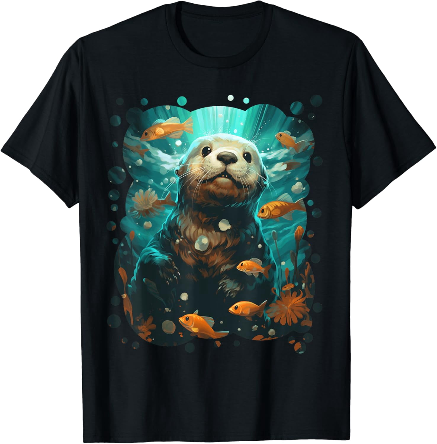 Sam Soft Cute Sea Otter Animal Nature Lovers Graphic T-Shirt Otto's ...