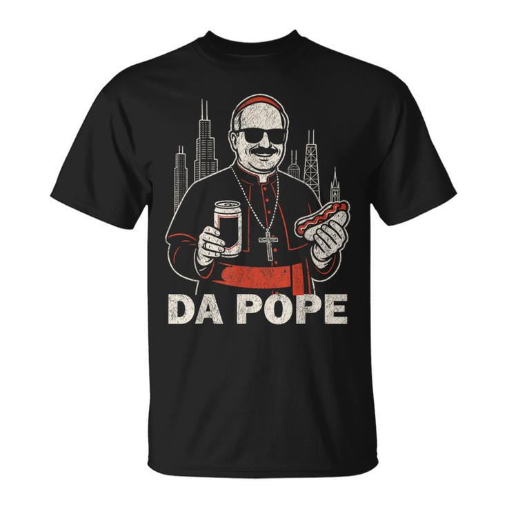 Sam Soft Da Pope From America Chicago Pope Leo Xiv Vintage T-Shirt ...