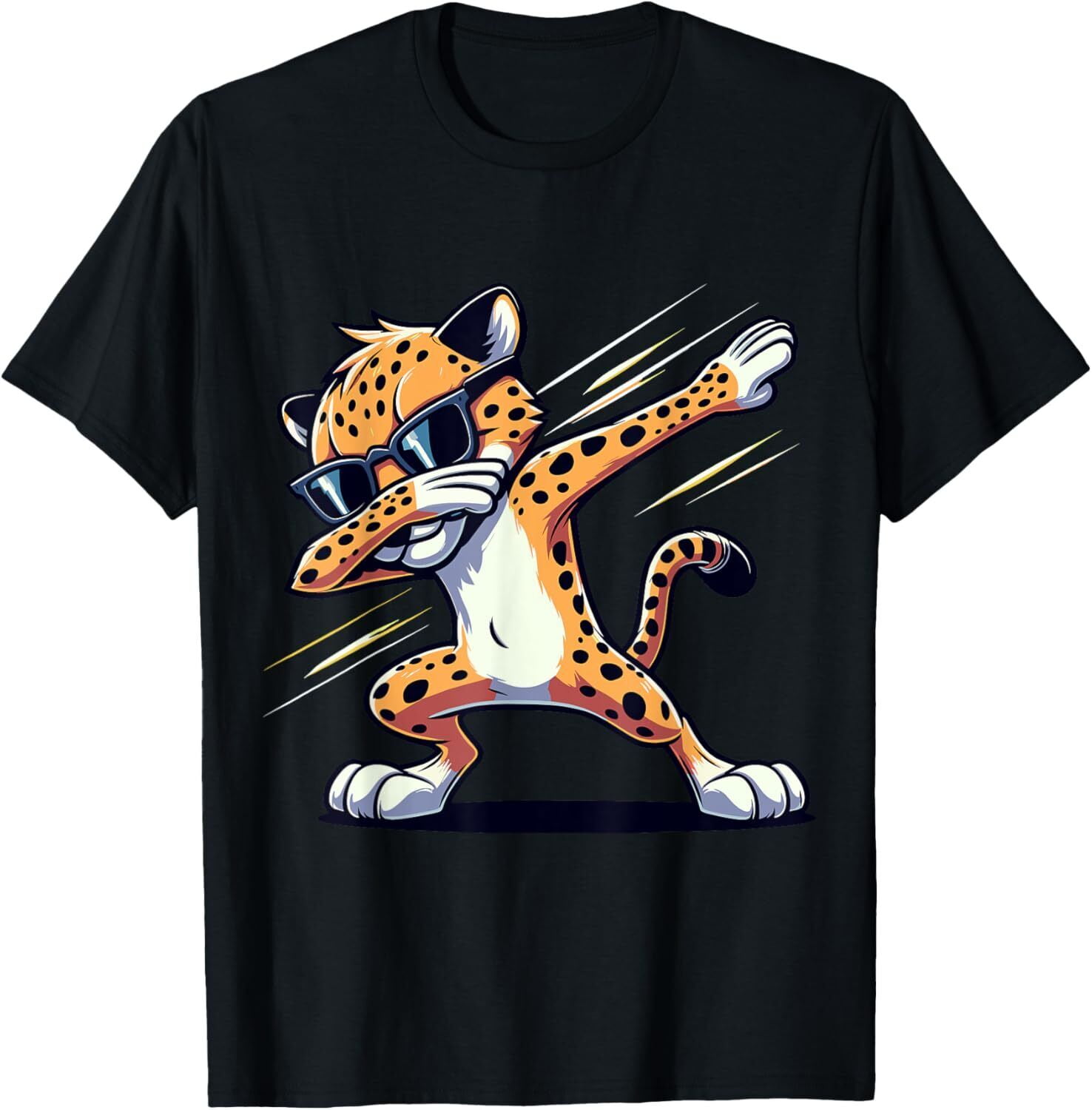 Sam Soft Dabbing Cheetah Sunglasses Cheetah Animal T-Shirt - Walmart.com