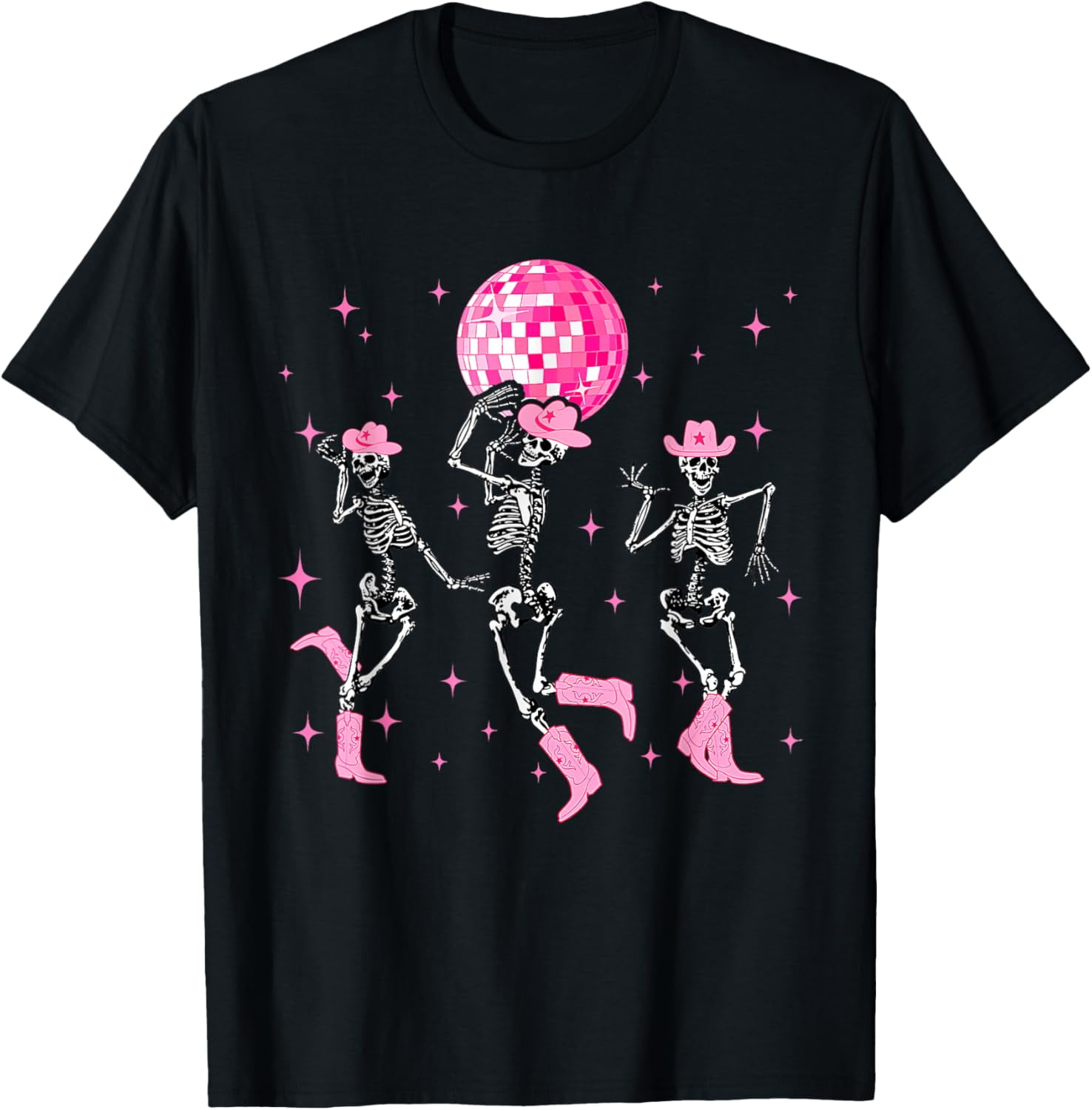 Sam Soft Dancing Skeleton Disco Cowgirl Wrangler Skeleton T-Shirt ...