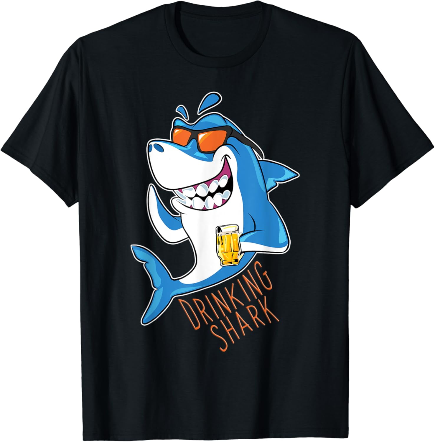 Sam Soft Drink Shark Beer Guzzling Alcohol Sea Animal T-Shirt - Walmart.com