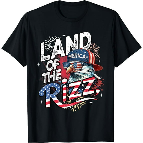 Sam Soft Eagle Land Of The Rizz Patriotic 4th Of July T-Shirt,Unisex ...