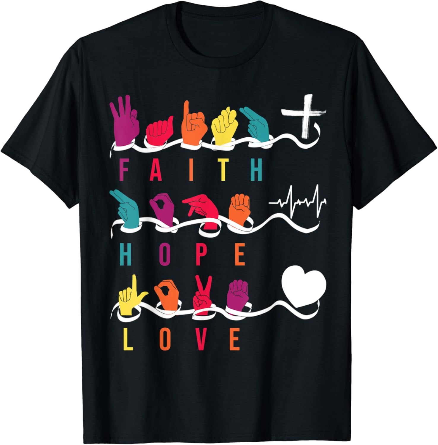 Sam Soft Faith Hope Love ASL American Sign Language T-Shirt - Walmart.com