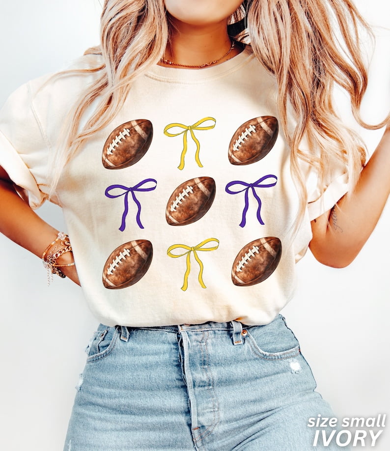 Sam Soft Fall Football Shirt, Coquette Bow Football Shirt, Girly ...