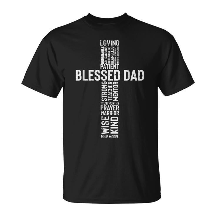 Sam Soft Fathers Day Blessed Dad Cross Jesus Christian Papa Daddy T ...