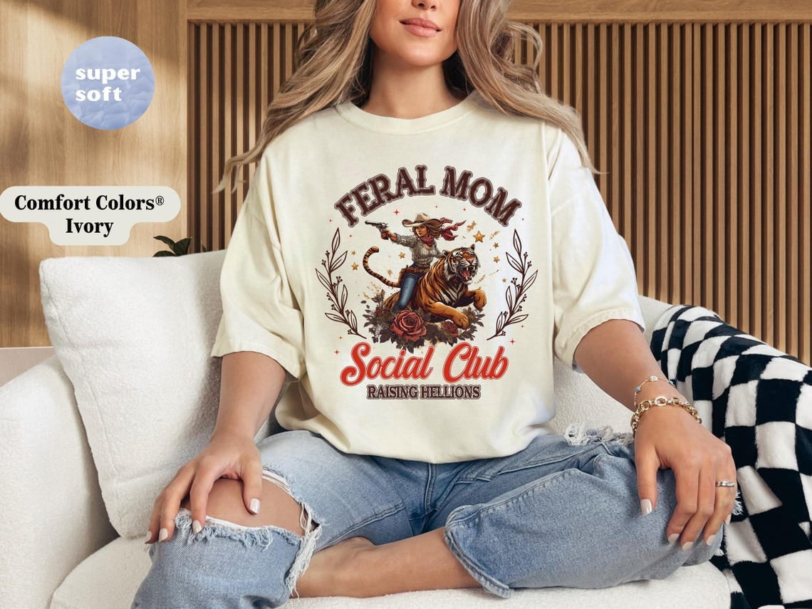 Sam Soft Feral Mom Social Club Tshirt, Trendy Mom Apparel, Feral Mom ...