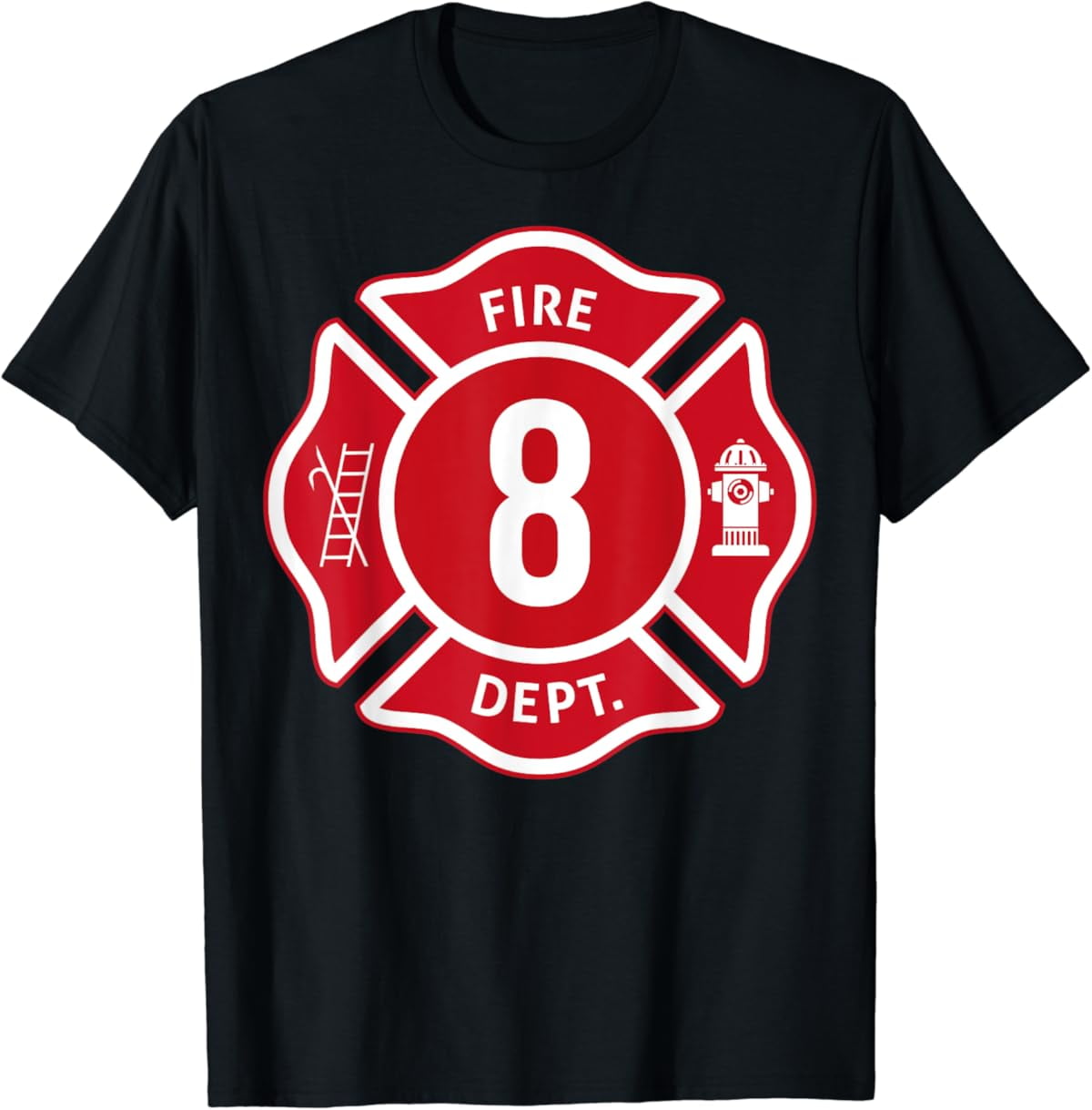 Sam Soft Fire Truck 8th Birthday Boy Firefighter 8 Year Old T-Shirt ...