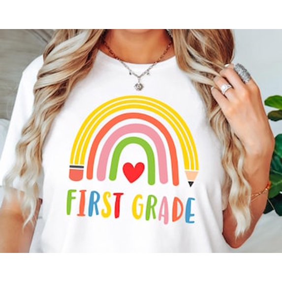 Sam Soft First Grade Rainbow Shirt, Back To School Kids Shirts, First ...