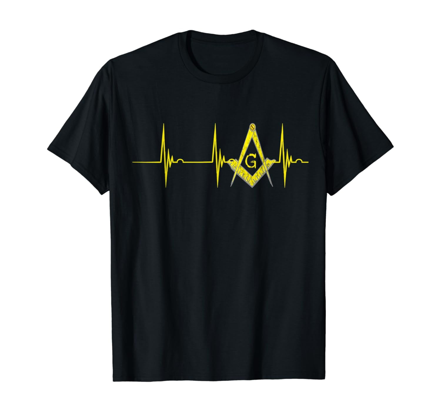 Sam Soft Freemason Heartbeat EKG Pulse Mason Masonic Symbol Of Faith T ...