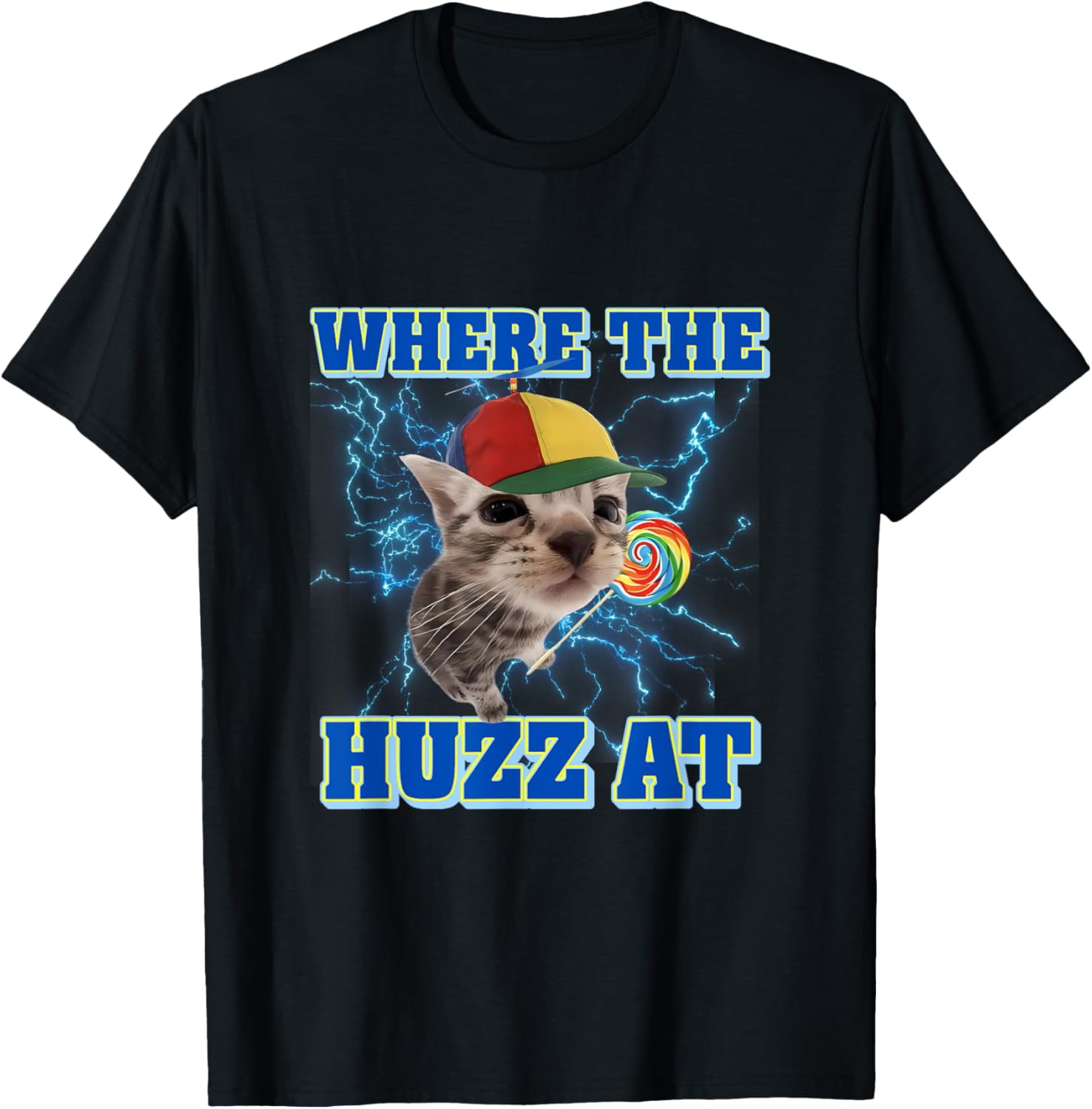 Sam Soft Funny Cat Where The Huzz At Retro Humor Joke T-Shirt - Walmart.com