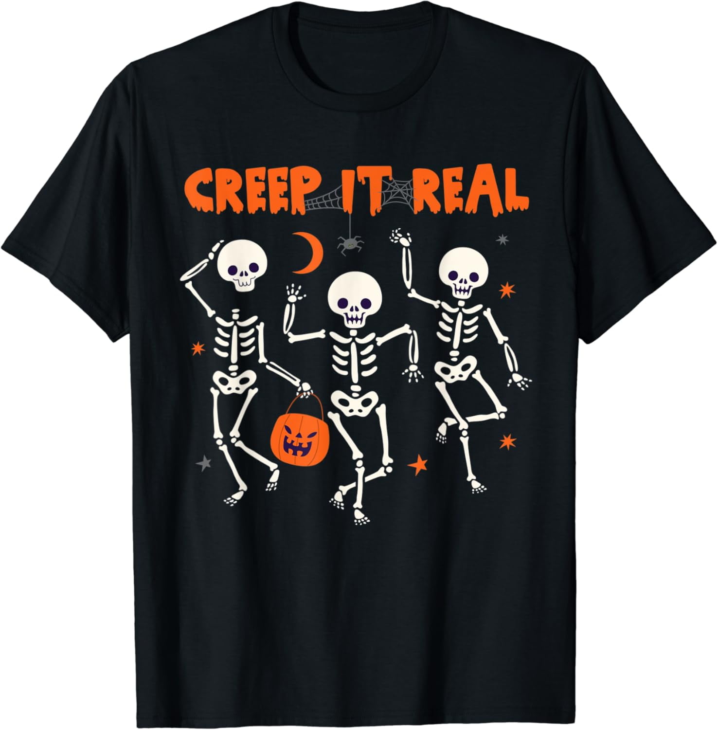 Sam Soft Funny Creep it Real Dancing Skeletons Costume T-Shirt ...