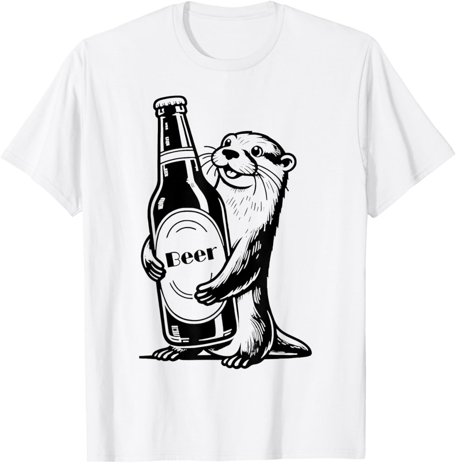Sam Soft Funny Cute Otter Holding Cool Animal Sea Otters T-Shirt ...