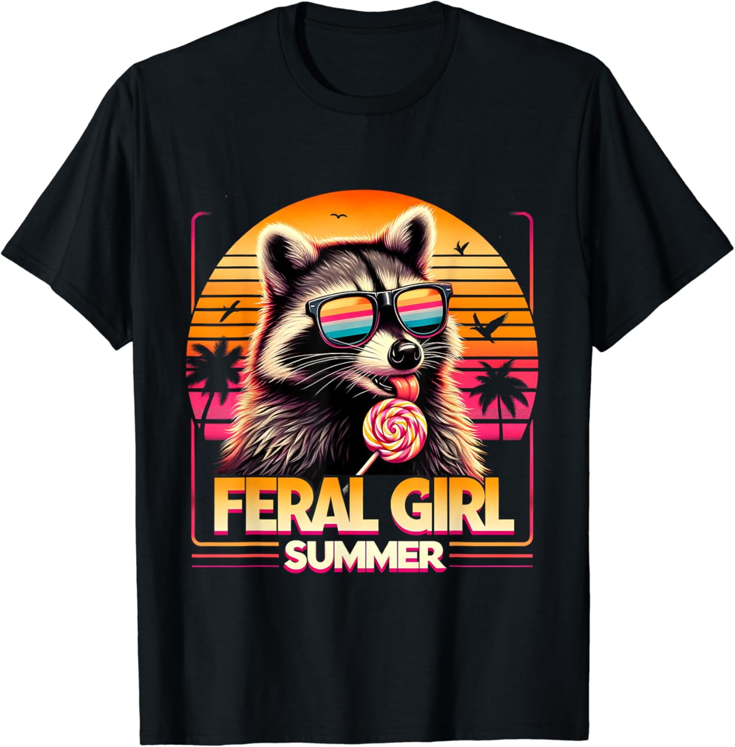Sam Soft Funny Feral Girl Summer Opossum Vintage Opossum Lover T-Shirt ...