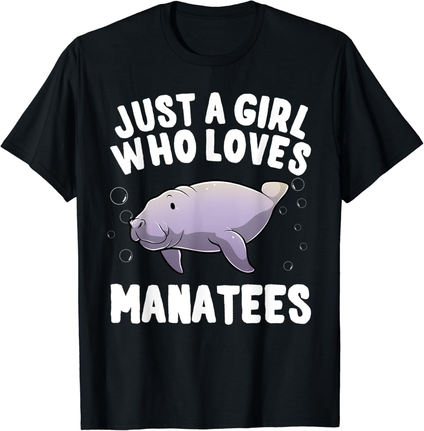 Sam Soft Funny Manatee Design For Girls Women Sea Cow Lovers T-Shirt ...