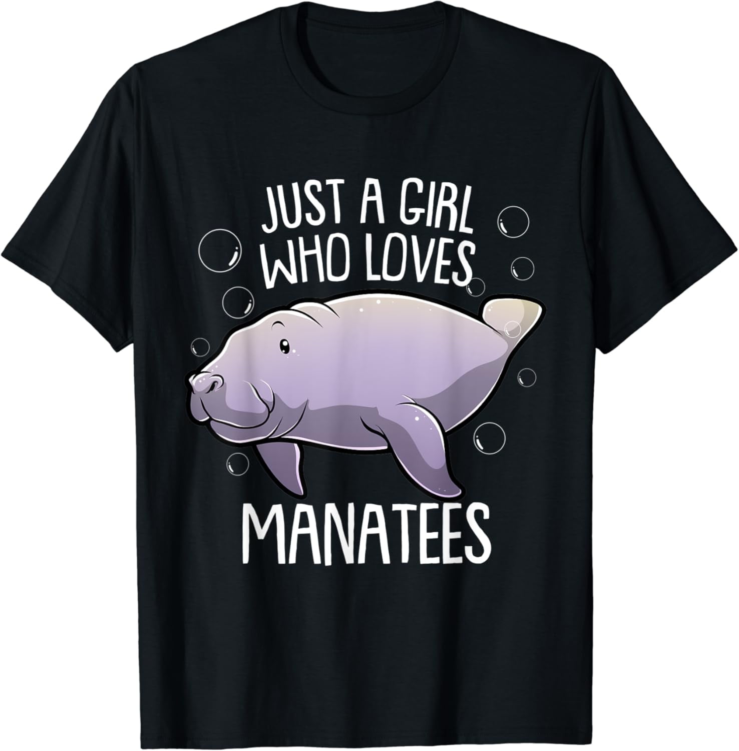 Sam Soft Funny Manatee Design For Girls Women Sea Cow Lovers T-Shirt ...