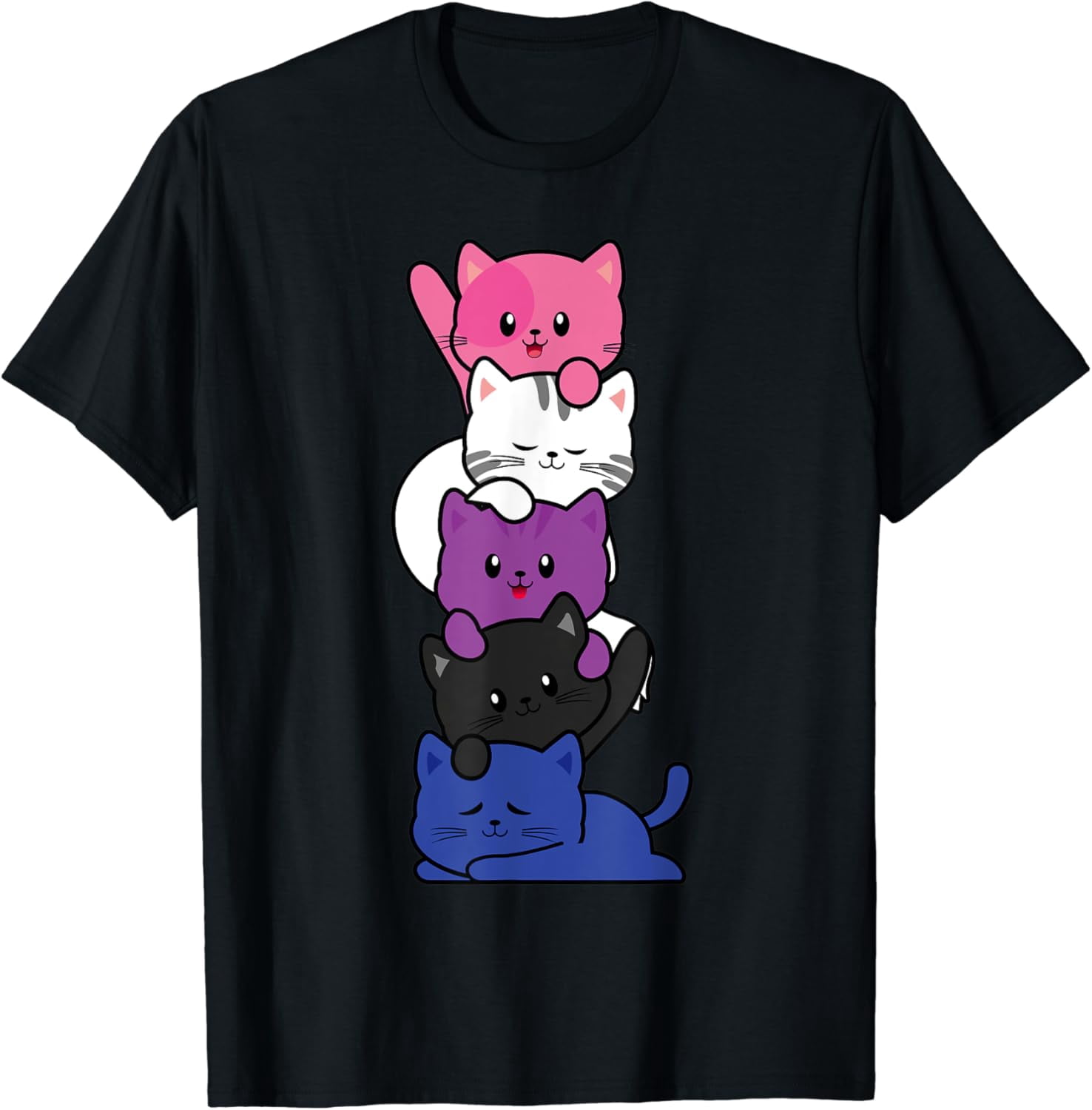 Sam Soft Genderfluid Kawaii Cat Gender Fluid Flag kittens T-Shirt ...