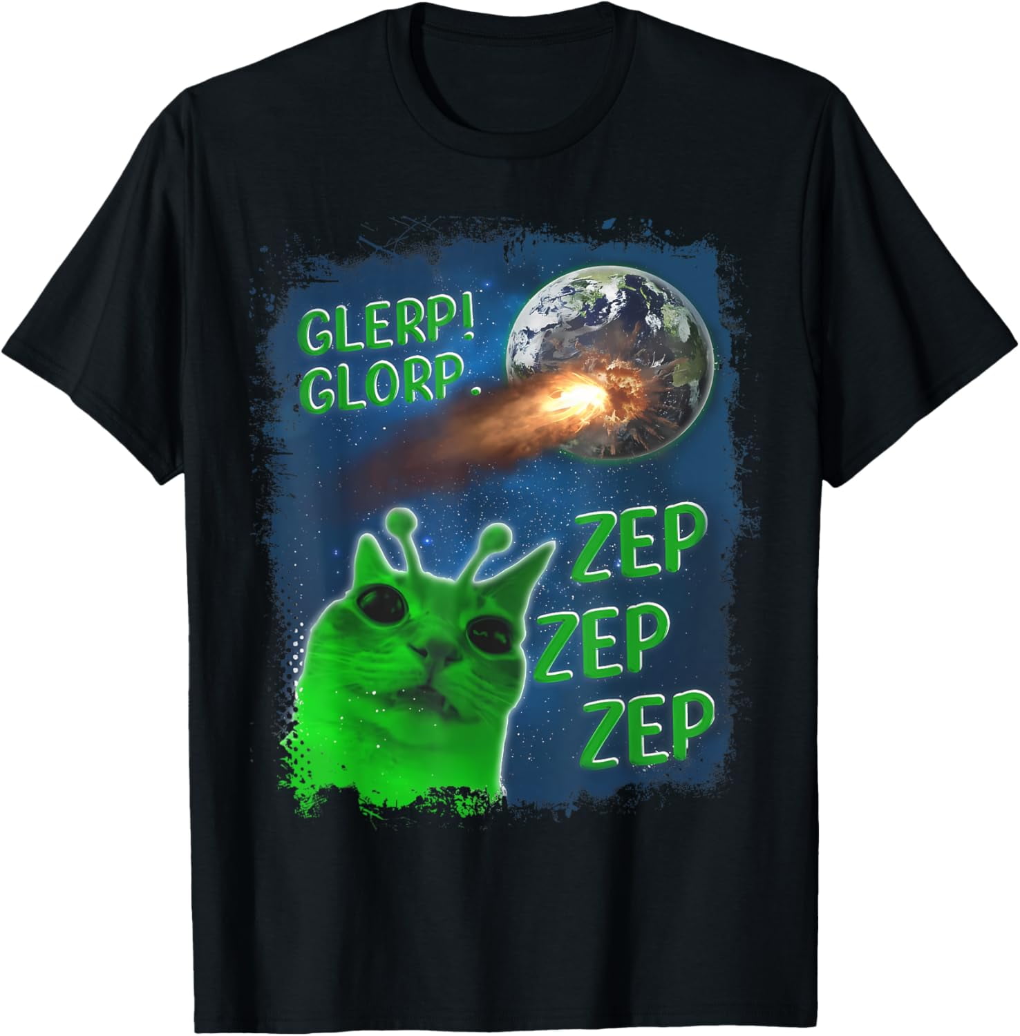 Sam Soft Glerp Glorp Funny Alien Cat T-Shirt - Walmart.com